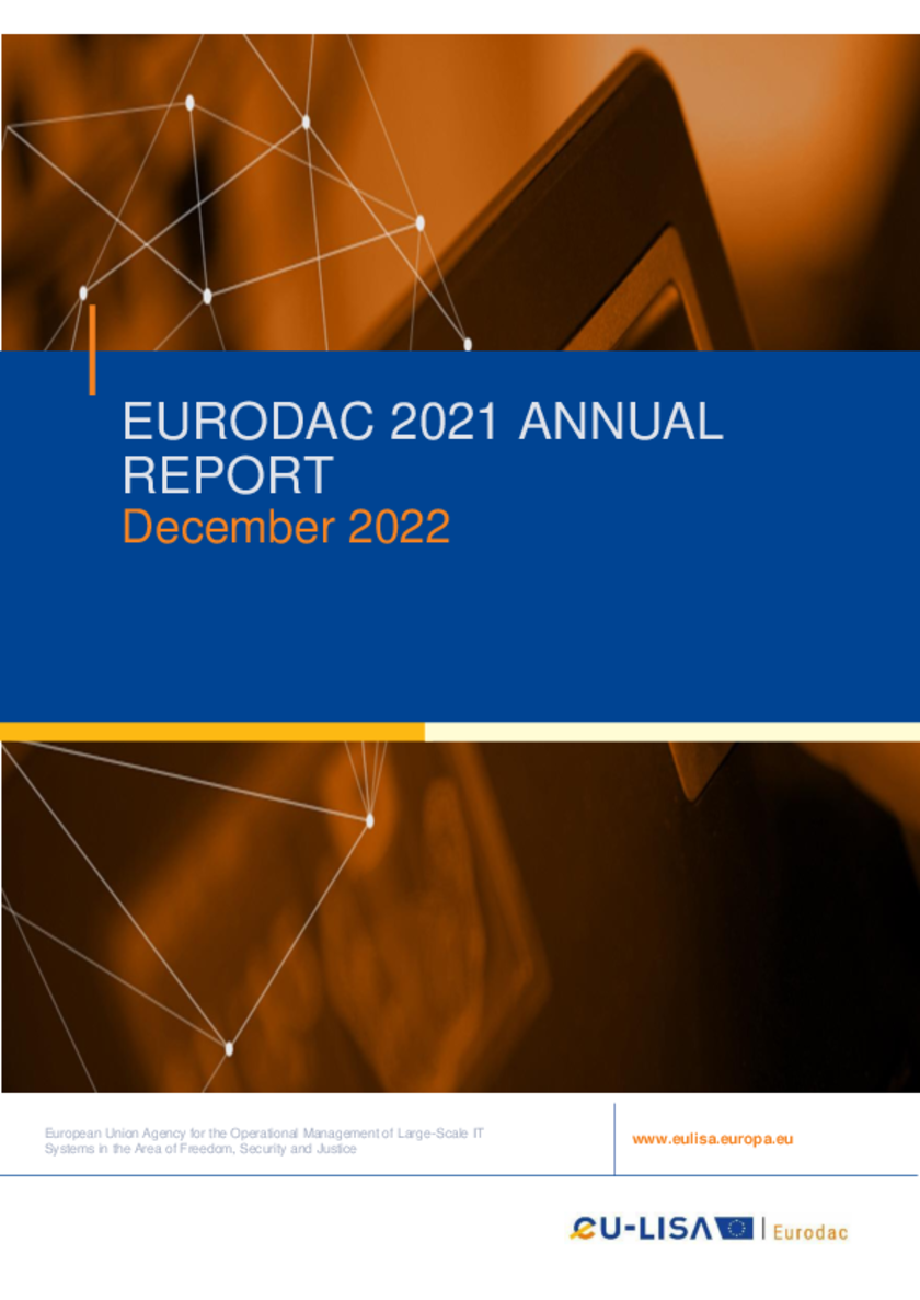 Eurodac Annual Report 2021 Report Eu Lisa